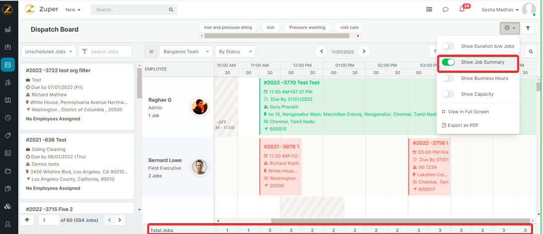 How to use Zuper Dispatch Board?