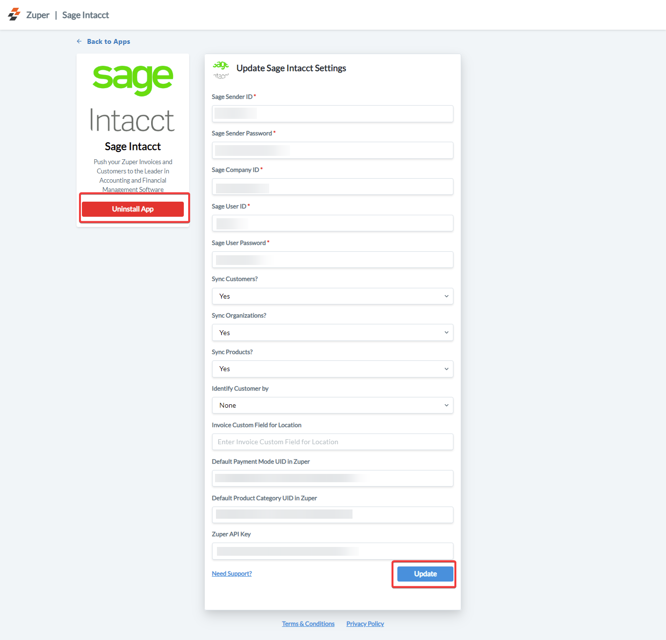 How to integrate and use Sage Intacct with Zuper?