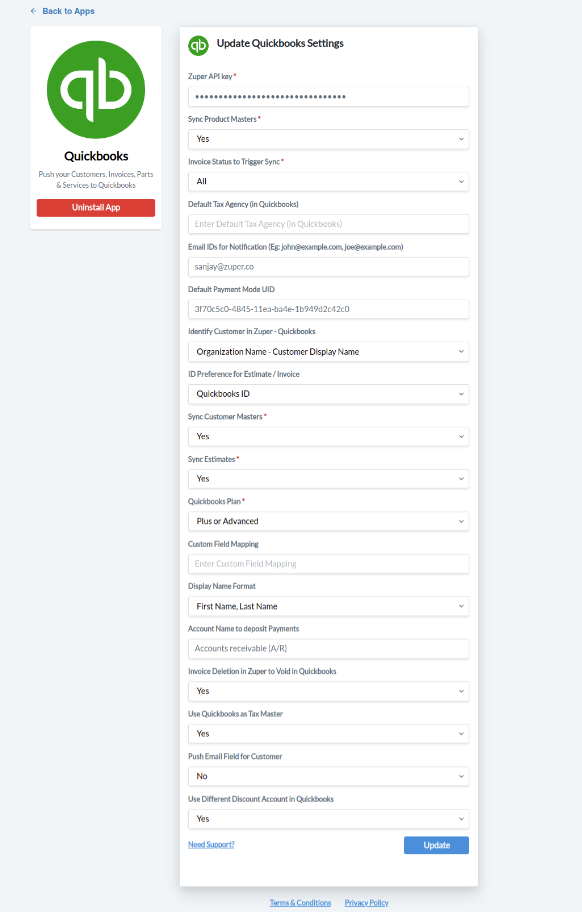 How to integrate and use QuickBooks Online with Zuper?